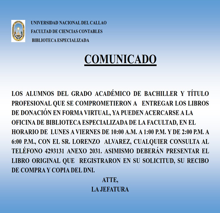 Facultad de Ciencias Contables – Facultad de Ciencias Contables